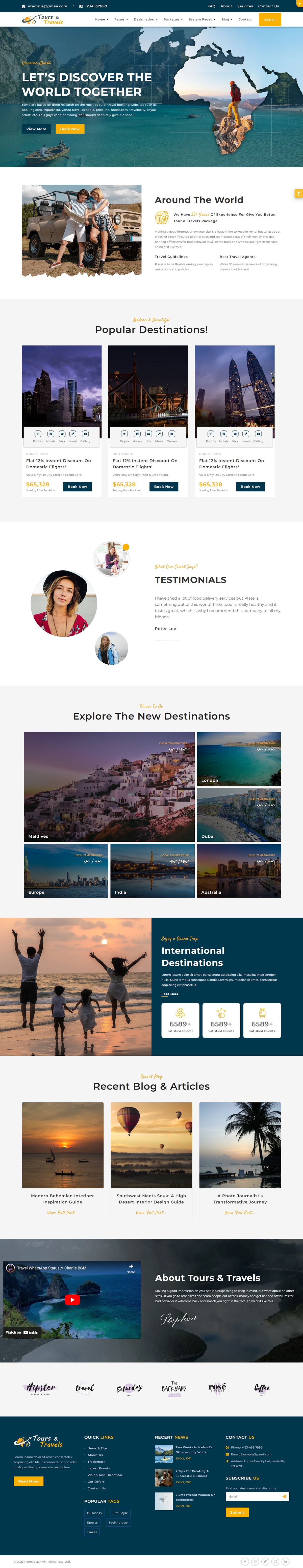 Tours and Travels Theme by Pennyblack Templates